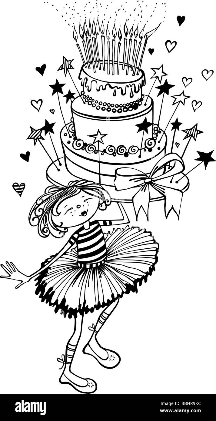 Cake for the girl Black and White Stock Photos & Images - Alamy