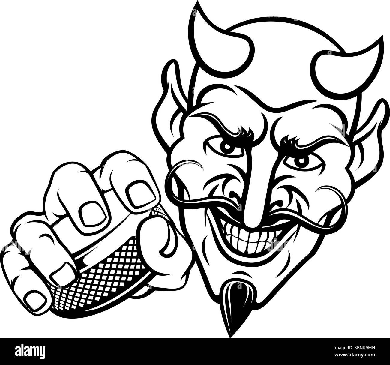 Devil Satan Ice Hockey Sports Mascot Cartoon Stock Vector Image & Art ...