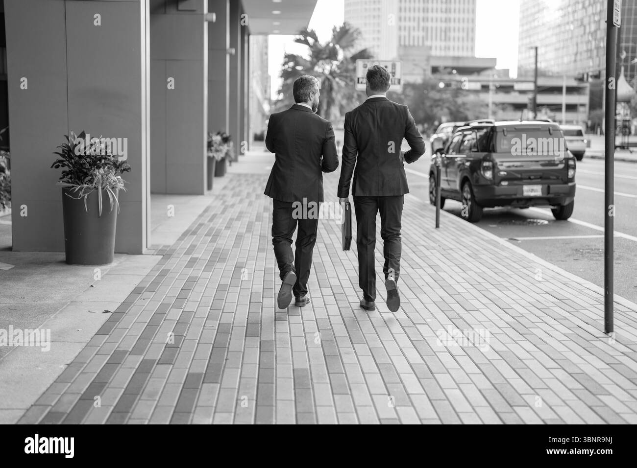 Colleague walk in New York. Success. Businessmen in suit walking ...