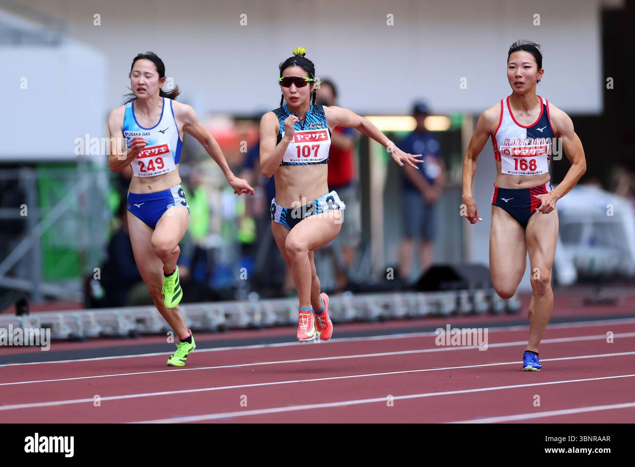 (L-R)Aiko Iki, Manaka Miura, Miu Kurashige JULY 4, 2025 - Athletics : The 109th Japan Track ...