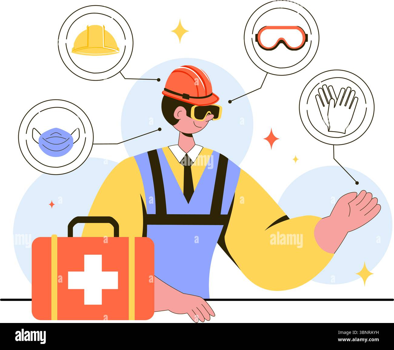 Personal Protection Vector Illustration Featuring Safety Equipment with ...