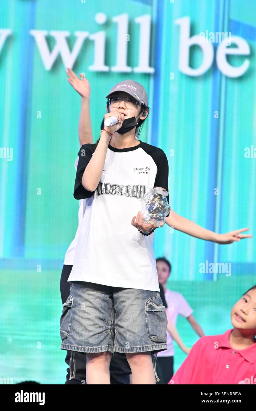 Chinese singer-songwriter Curley G attends appears in Chongqing, China ...