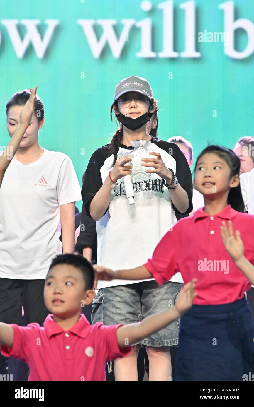 Chinese singer-songwriter Curley G attends appears in Chongqing, China ...