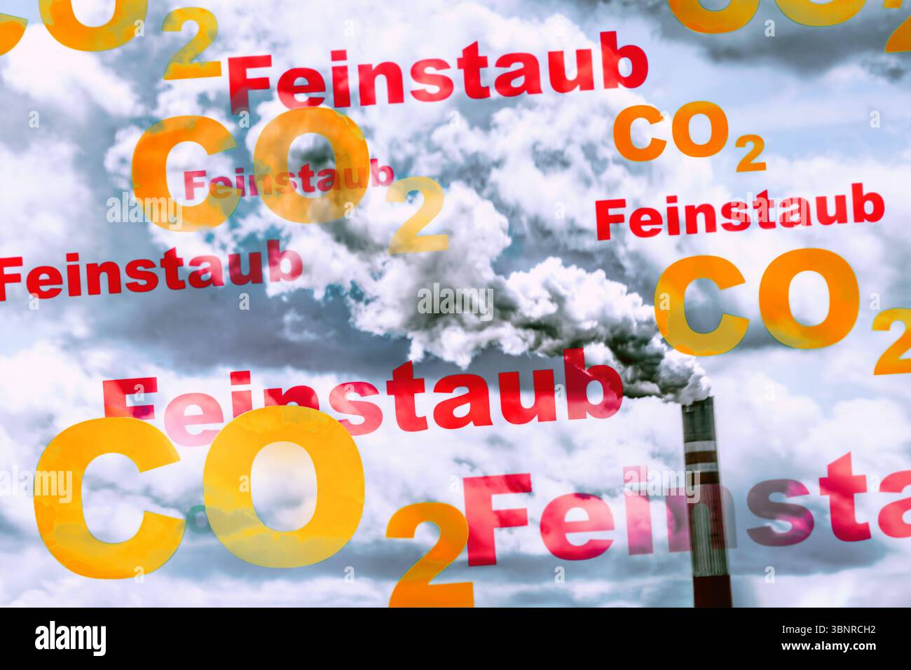 Luftverschmutzung mit CO2 und Feinstaub, Symbolfoto Klimaziele in ...