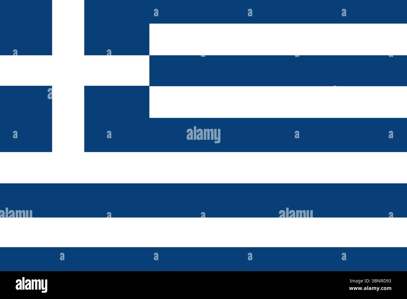 Flat design showing Greek flag with nine stripes and cross on ...
