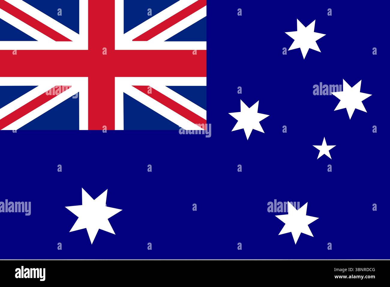 Flat design Australian flag is featuring deep blue field with Union ...
