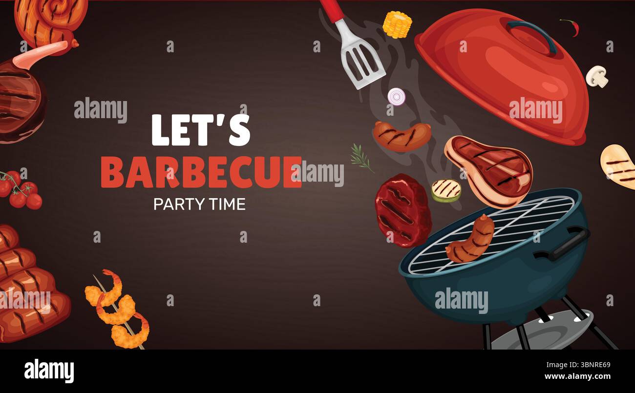 Festive meat grill Stock Vector Images - Alamy