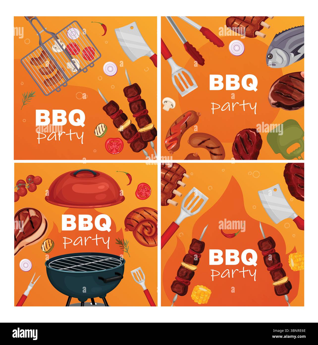 Barbecue illustrations Cut Out Stock Images & Pictures - Alamy