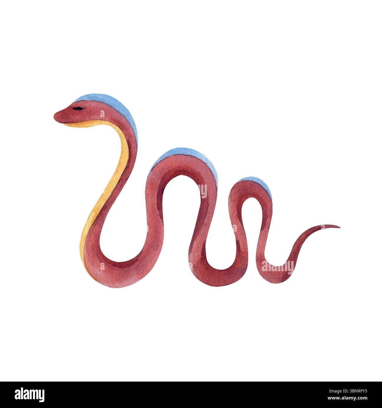 Abstract snake symbol, object. Watercolor children's illustration ...