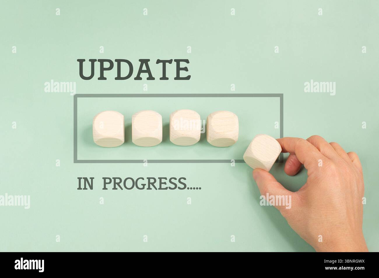 Update in progress, loading new project, upload data, business concept, installation application ...