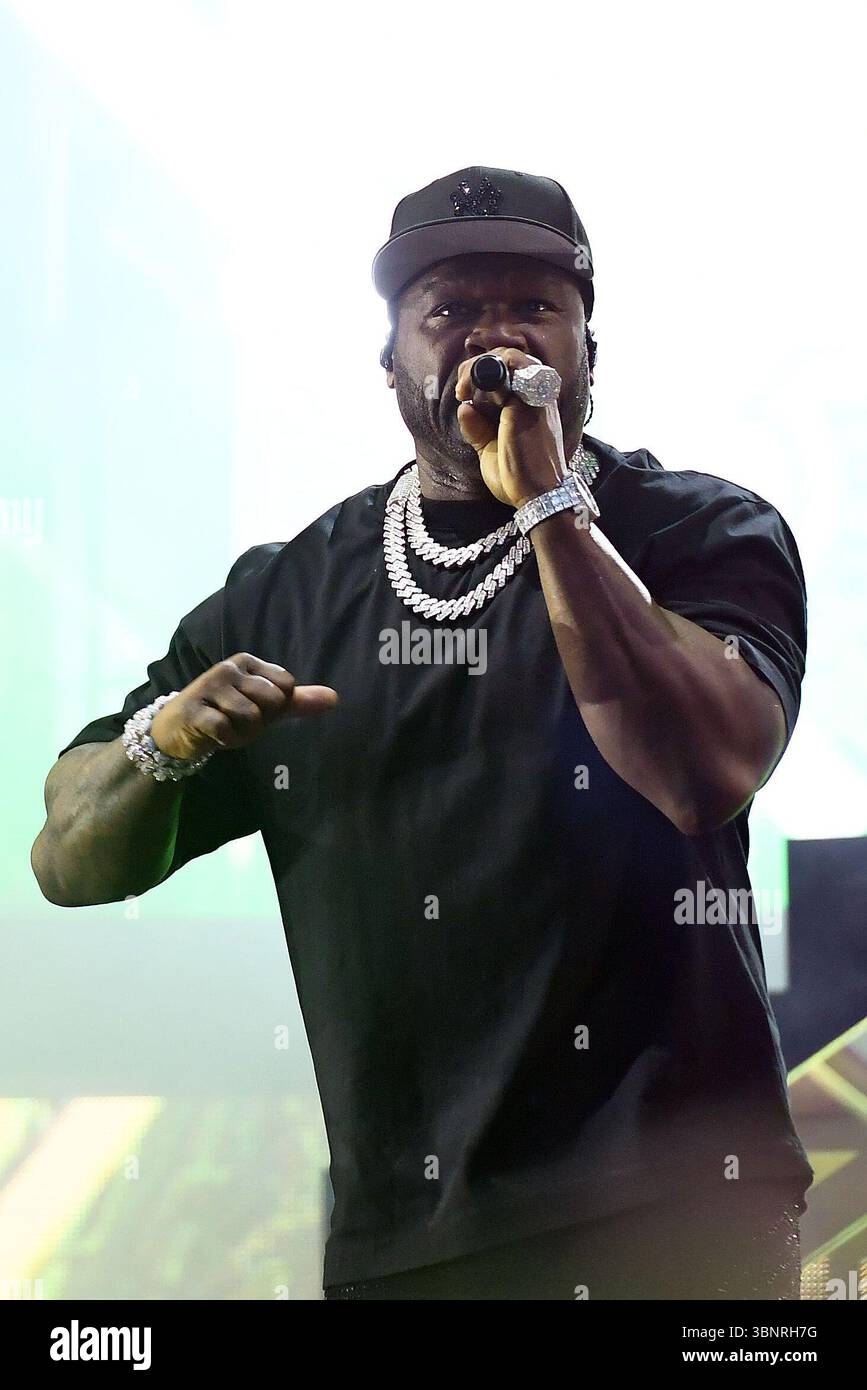 UK. 03rd July, 2025. LONDON, ENGLAND - JULY 3: 50 Cent performs onstage ...