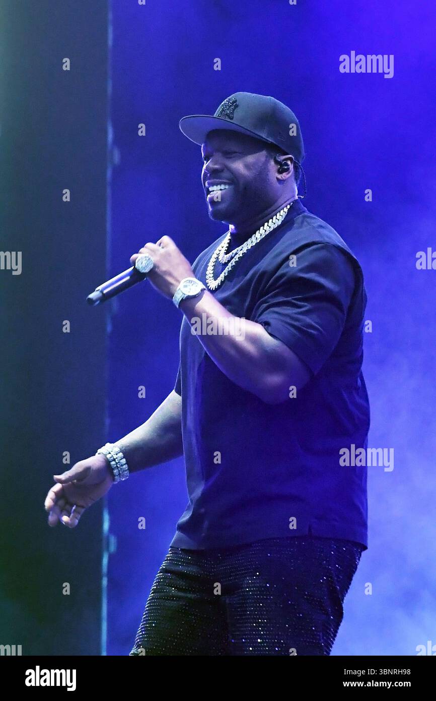 UK. 03rd July, 2025. LONDON, ENGLAND - JULY 3: 50 Cent performs onstage ...