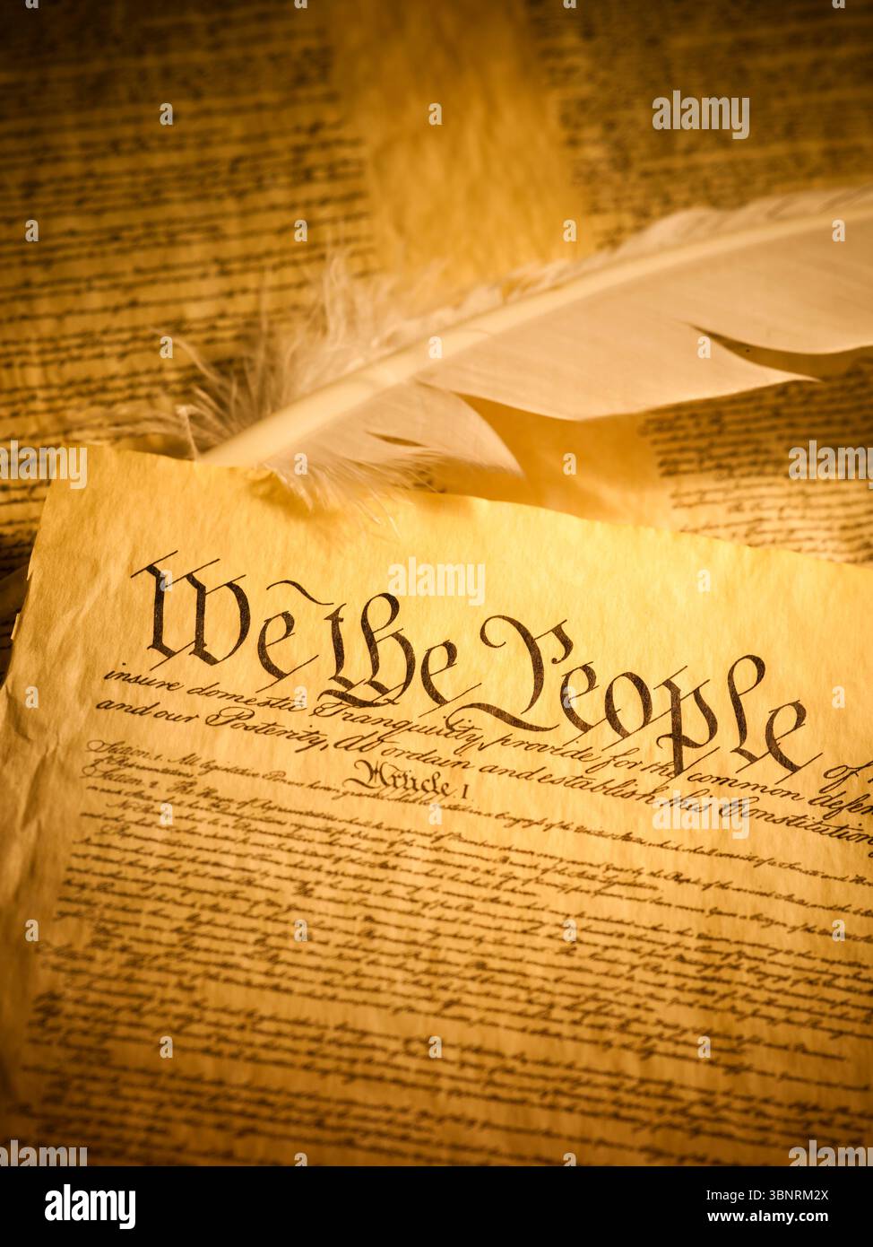 American Declaration of Independence with quill and parchment Stock ...