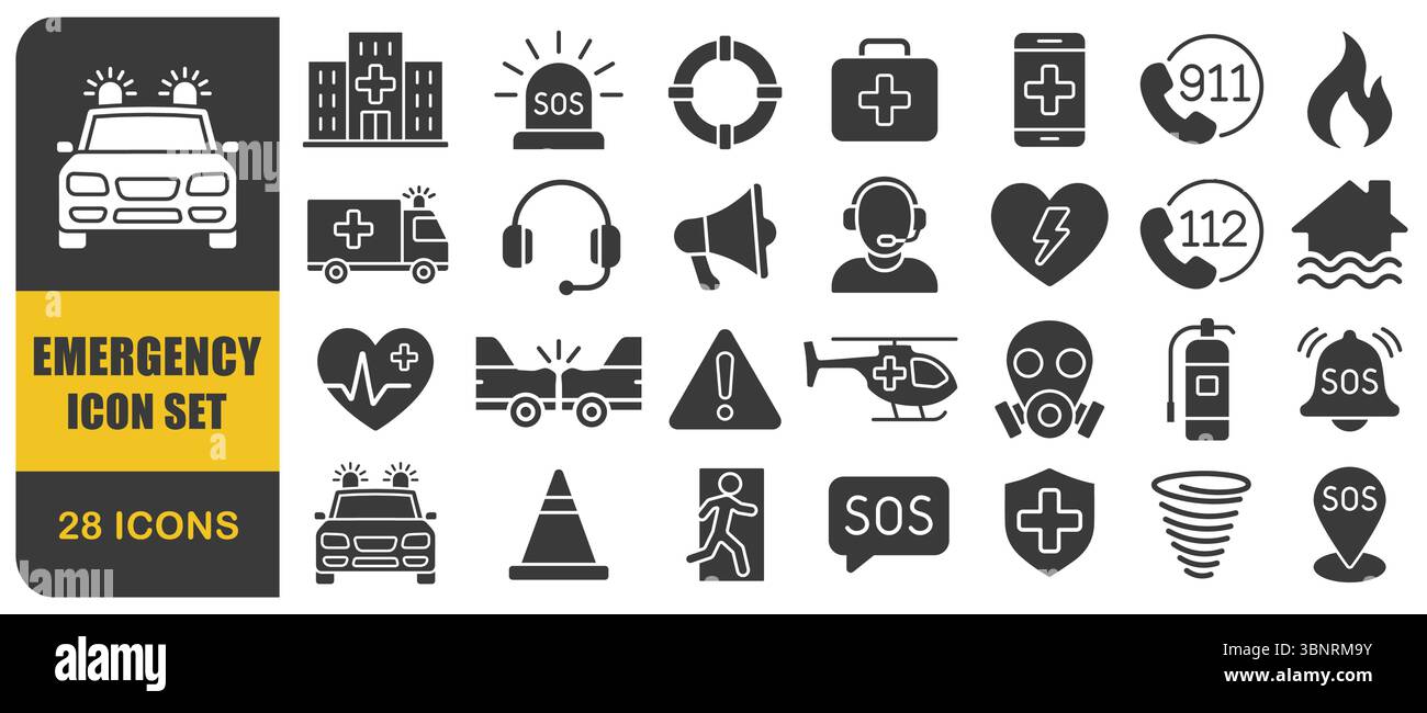 Emergency icon set. Simple minimal Emergency icons collection. Related ...