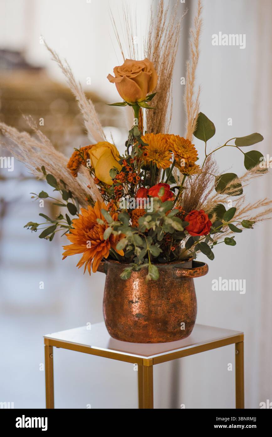 Fall Wedding Wildflower Floral Arrangement Stock Photo - Alamy