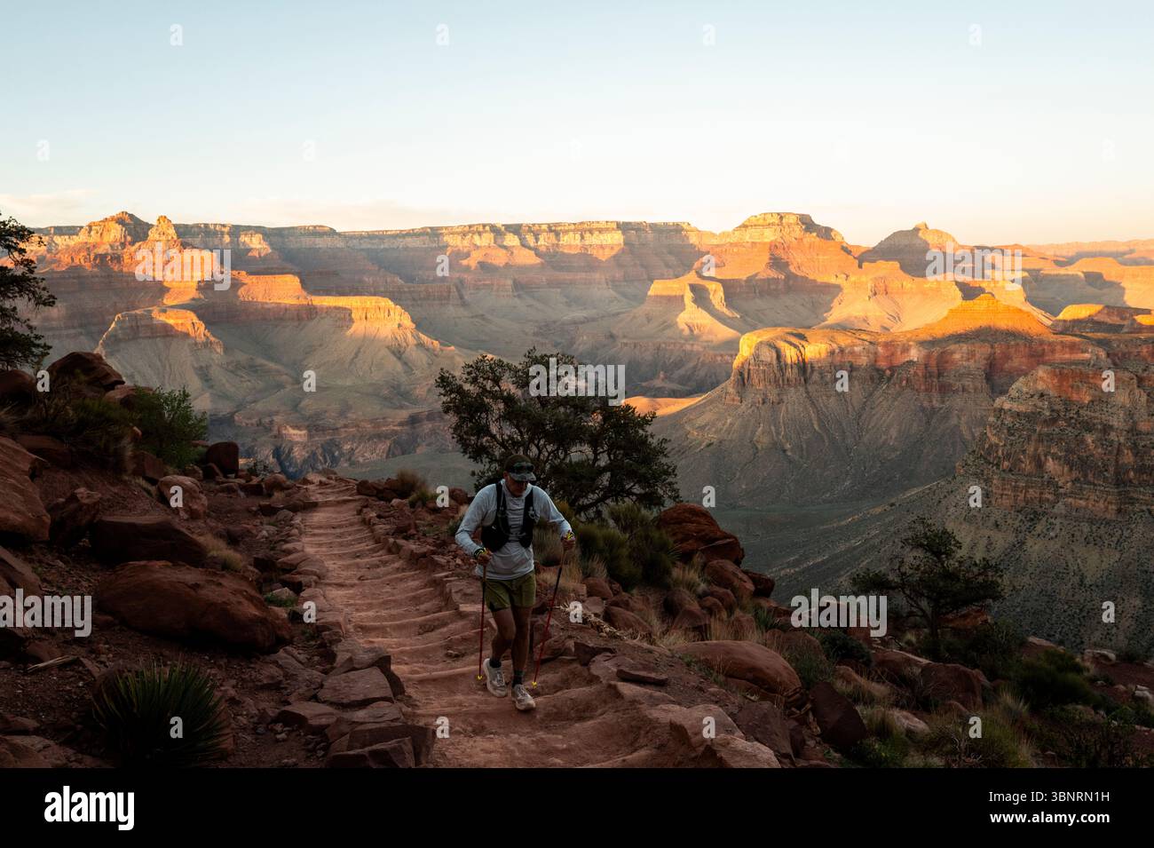 White male in his early 50s runs the Grand Canyon Stock Photo - Alamy