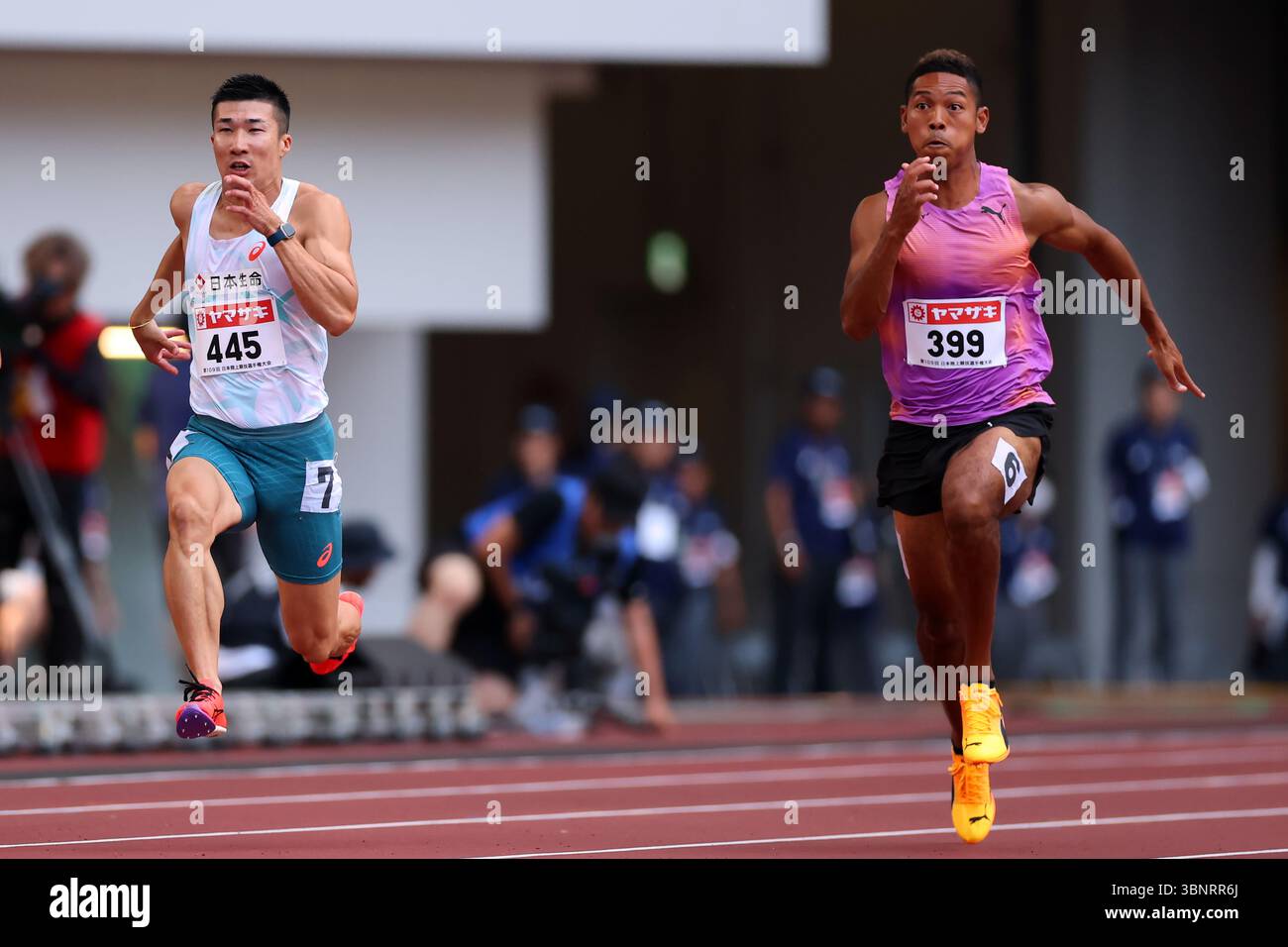 Tokyo, Japan. 4th July, 2025. (L-R)Yoshihide Kiryu, Abdul Hakim Sani Brown Athletics : The 109th ...