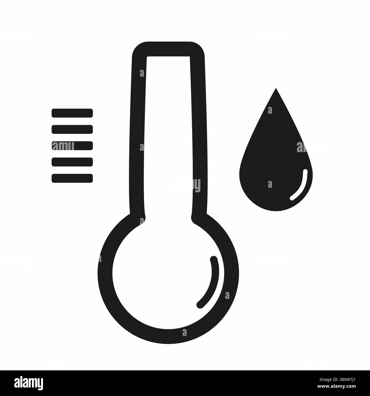 Thermometer and droplet icons indicating temperature and humidity ...
