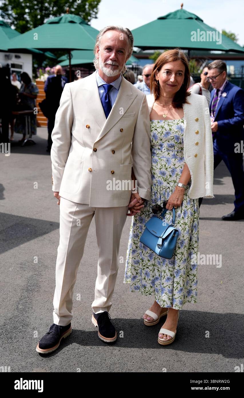 Marcus Wareing and his wife Jane on day five of the 2025 Wimbledon ...
