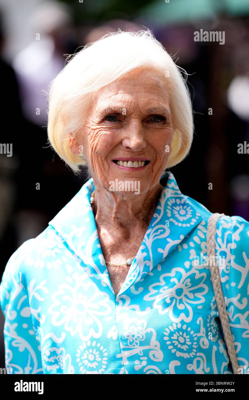 Mary Berry on day five of the 2025 Wimbledon Championships at the All ...
