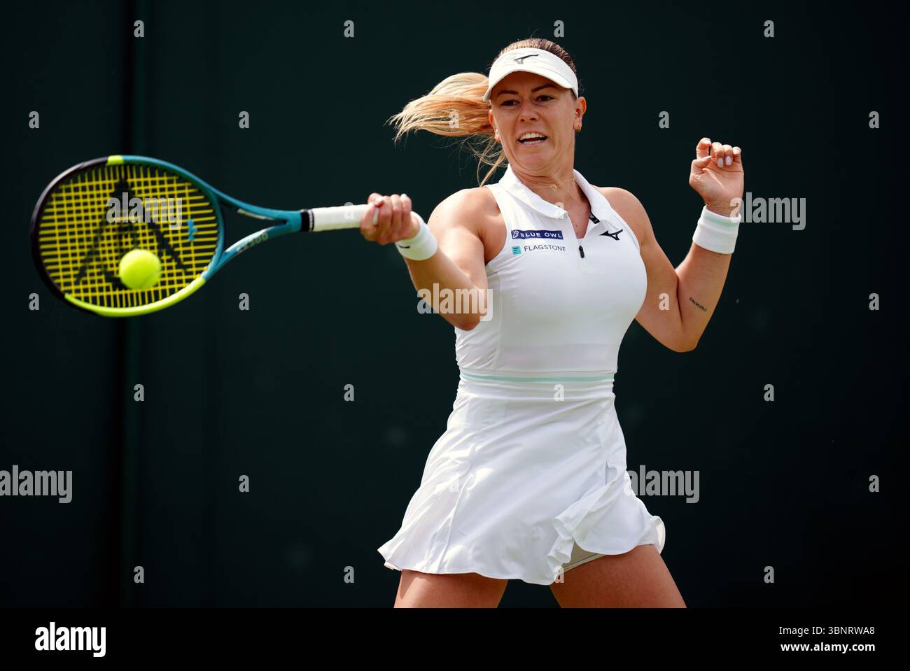 Dalma Galfi during her match against Amanda Anisimova on day five of ...