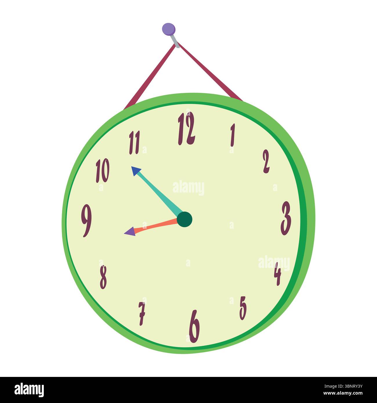 Green wall clock. Vector illustration Stock Vector Image & Art - Alamy