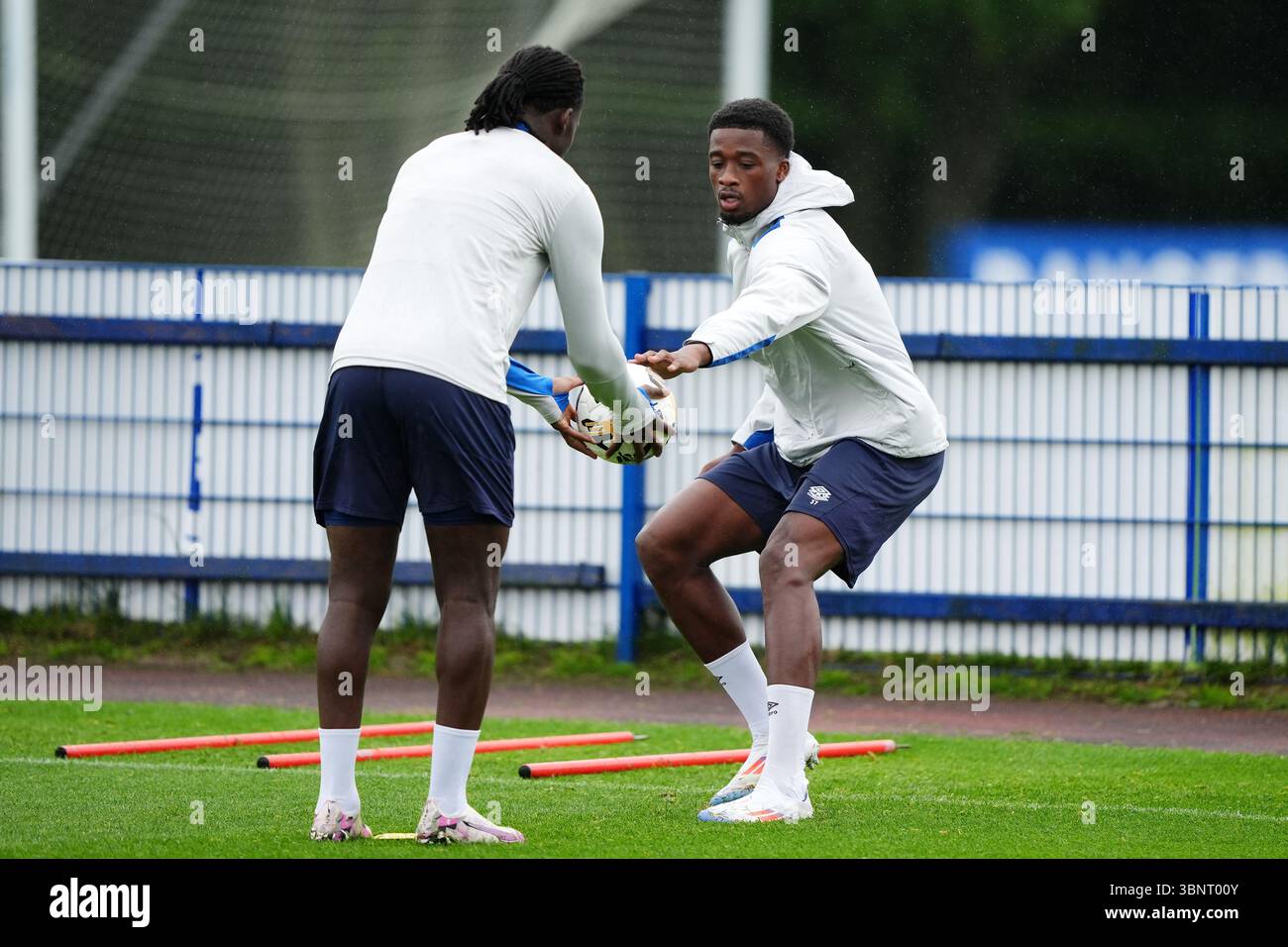 Rangers' Emmanuel Fernandez (right) during a training session at the ...