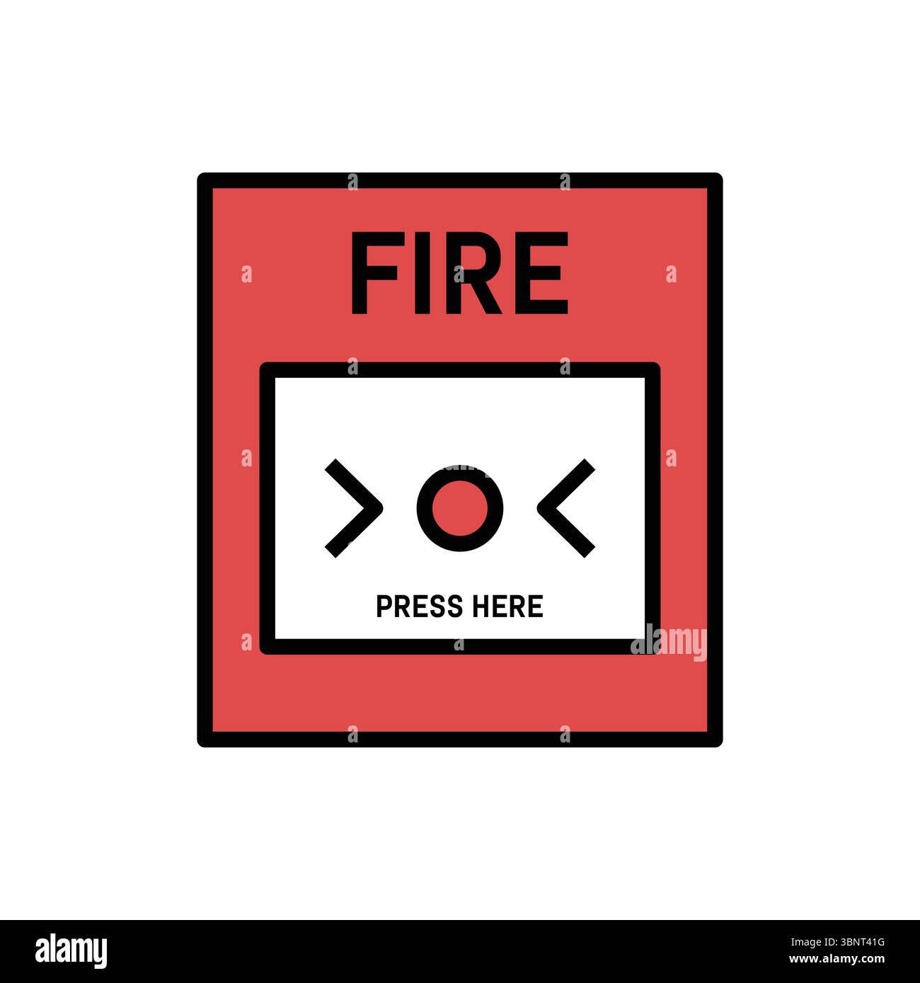 A clear vector illustration of a red fire alarm pull station, essential ...