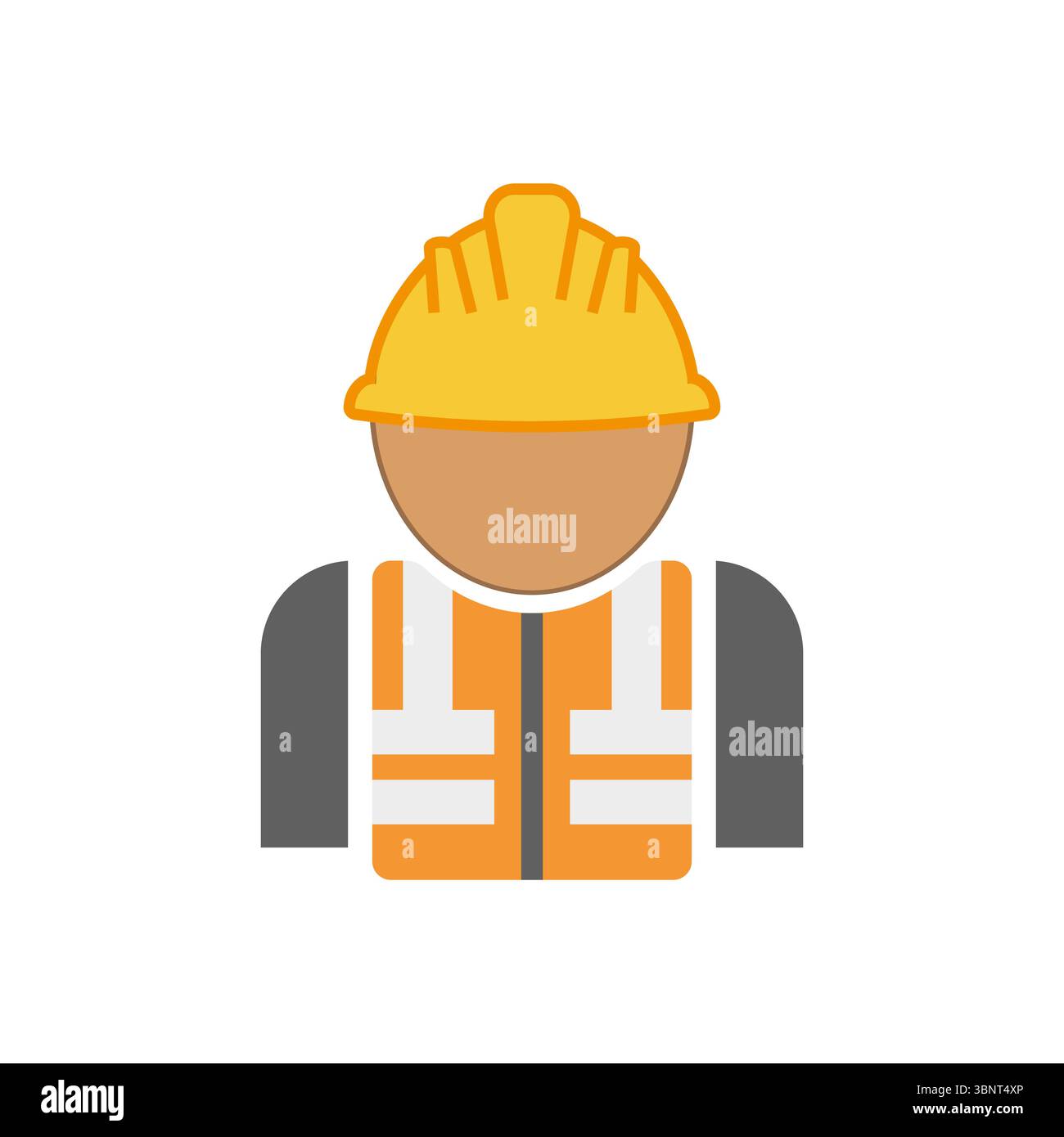 Construction worker figure. Safety helmet wearing. Building industry ...