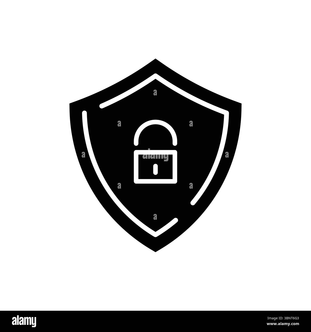 Shield icon representing internet Black and White Stock Photos & Images ...
