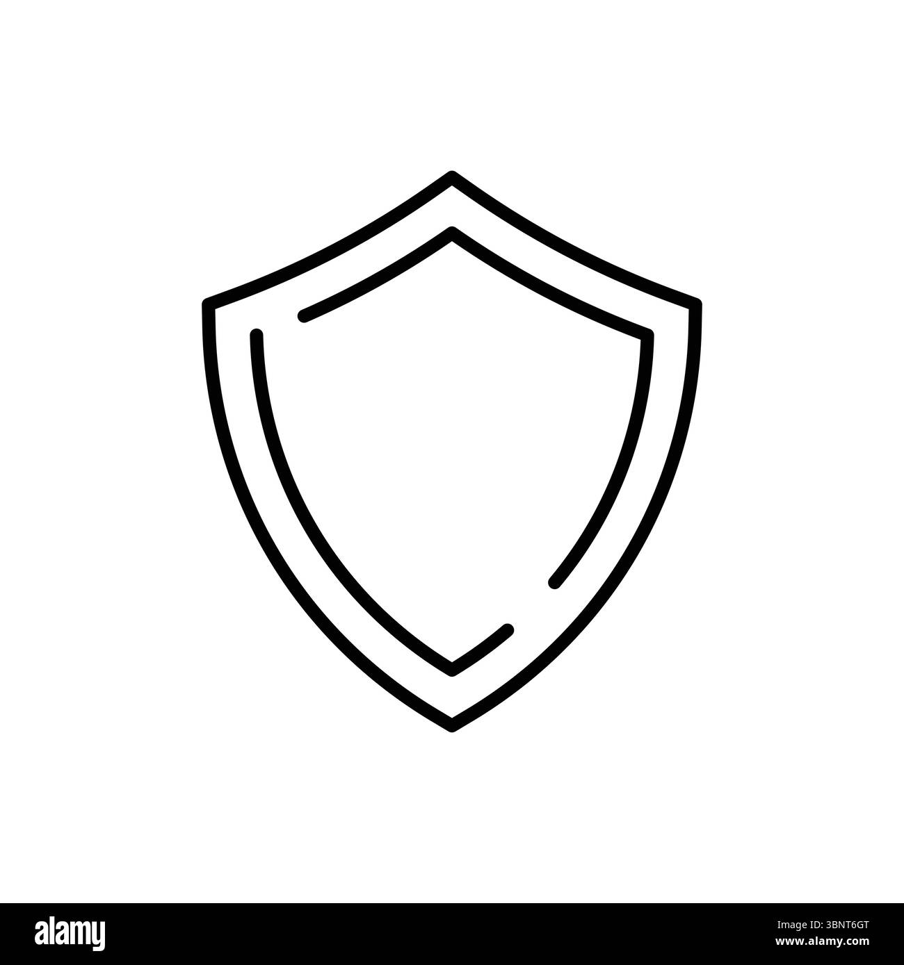 Clean outline shield icon, a versatile symbol for protection, security ...