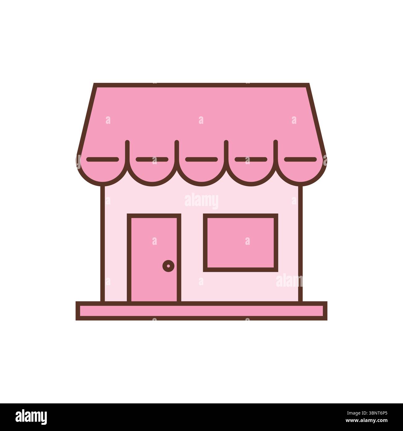 Cute pink storefront illustration, perfect for boutiques, cafes, or ...