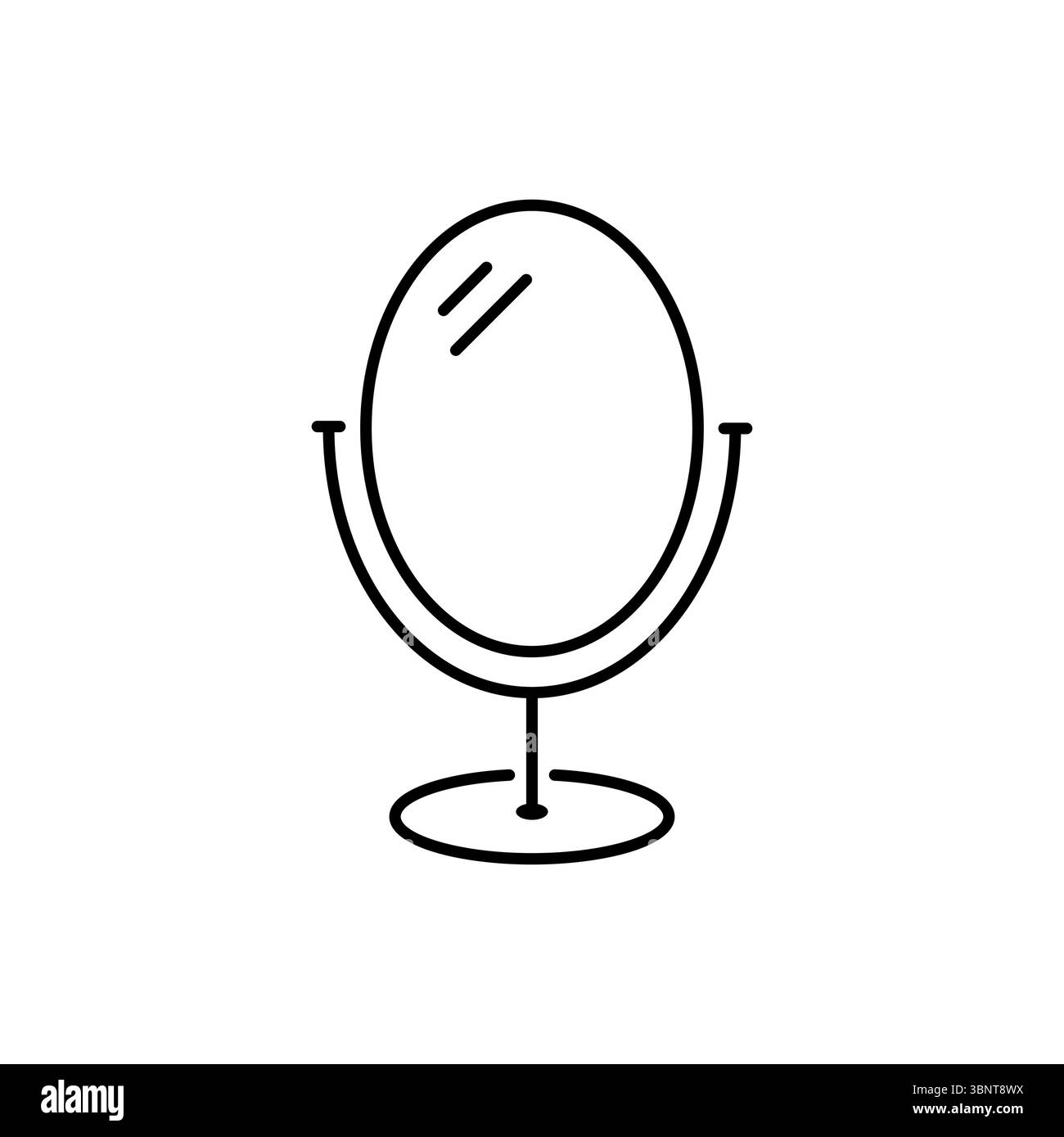 Simple outline of a vanity mirror, perfect for beauty, reflection, or ...