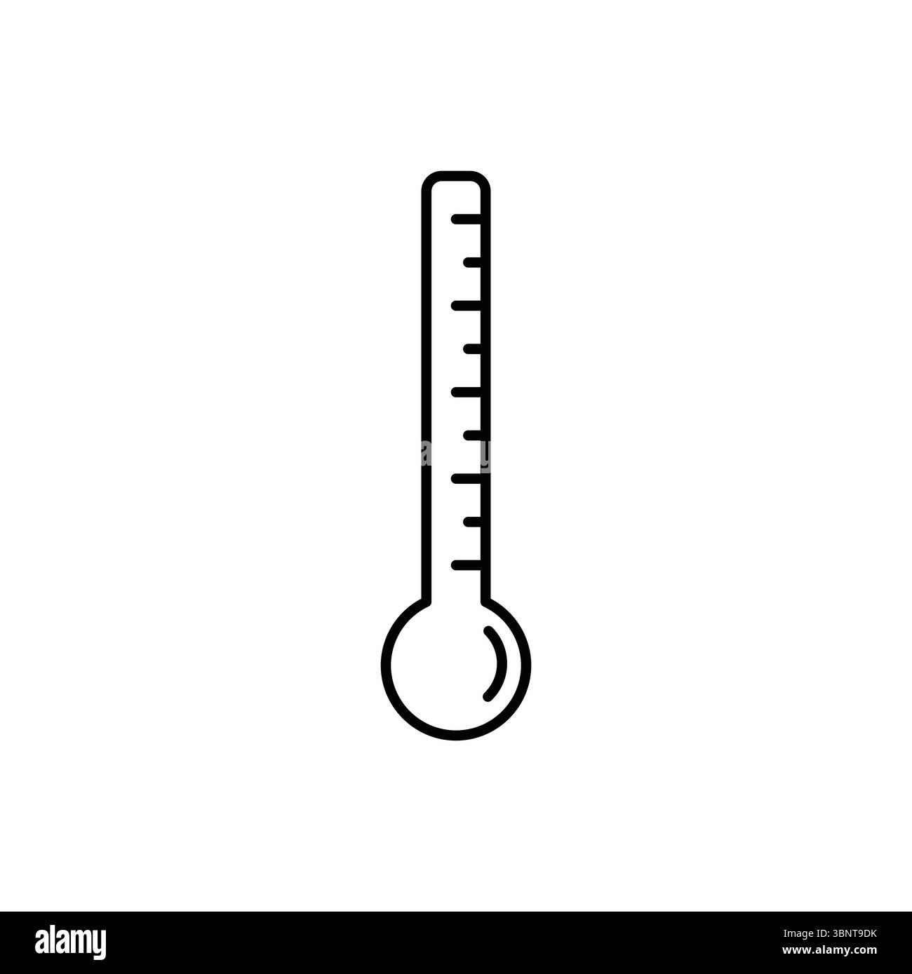 A simple outline icon of a thermometer, indicating temperature, health ...