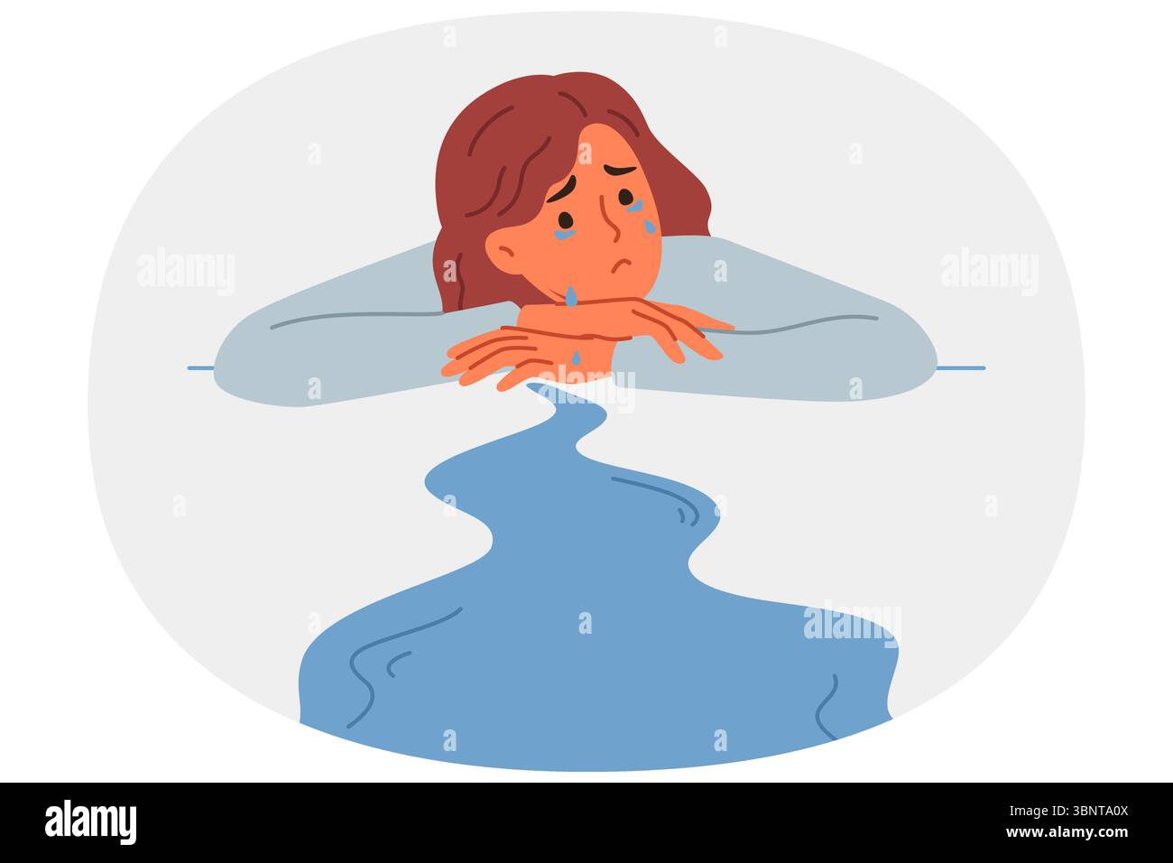 Woman cries, experiencing stress after breaking up with boyfriend ...