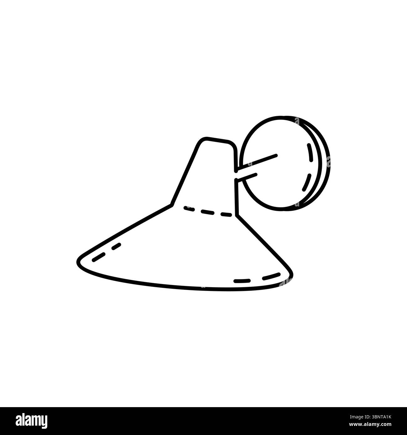 Minimalist line art vector illustration of a wall-mounted lamp with a ...