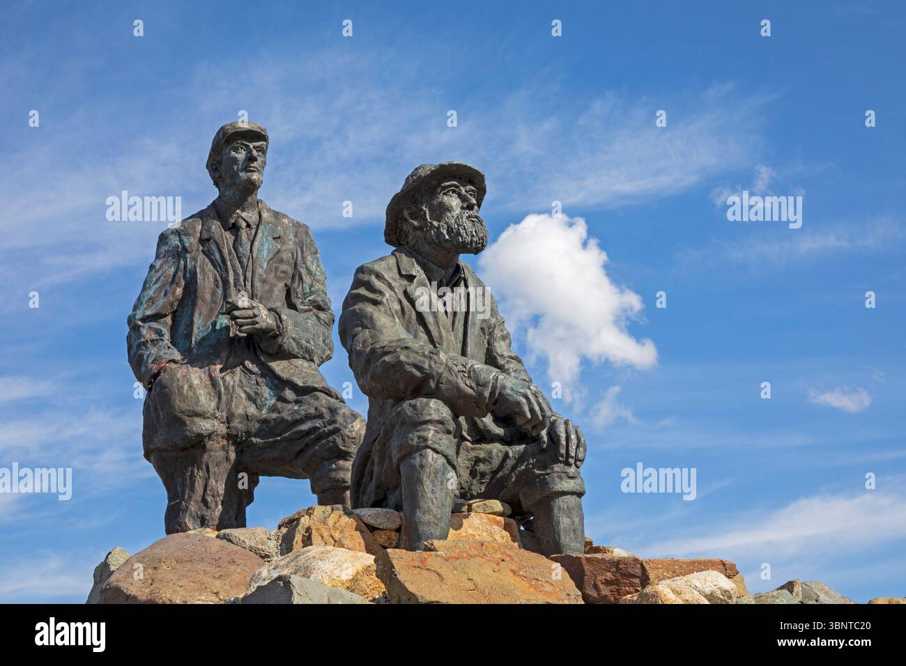 Statues of Norman Collie and John Mackenzie, climbers at Black Cuillins ...