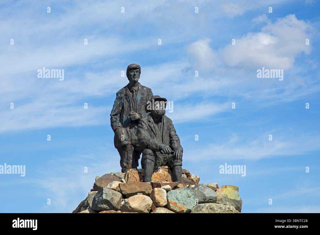 Statues of Norman Collie and John Mackenzie, climbers at Black Cuillins ...