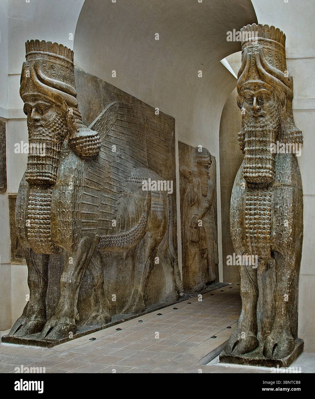 Winged human headed bull Neo Assyrian palace of Sargon II 721-705 BC ...