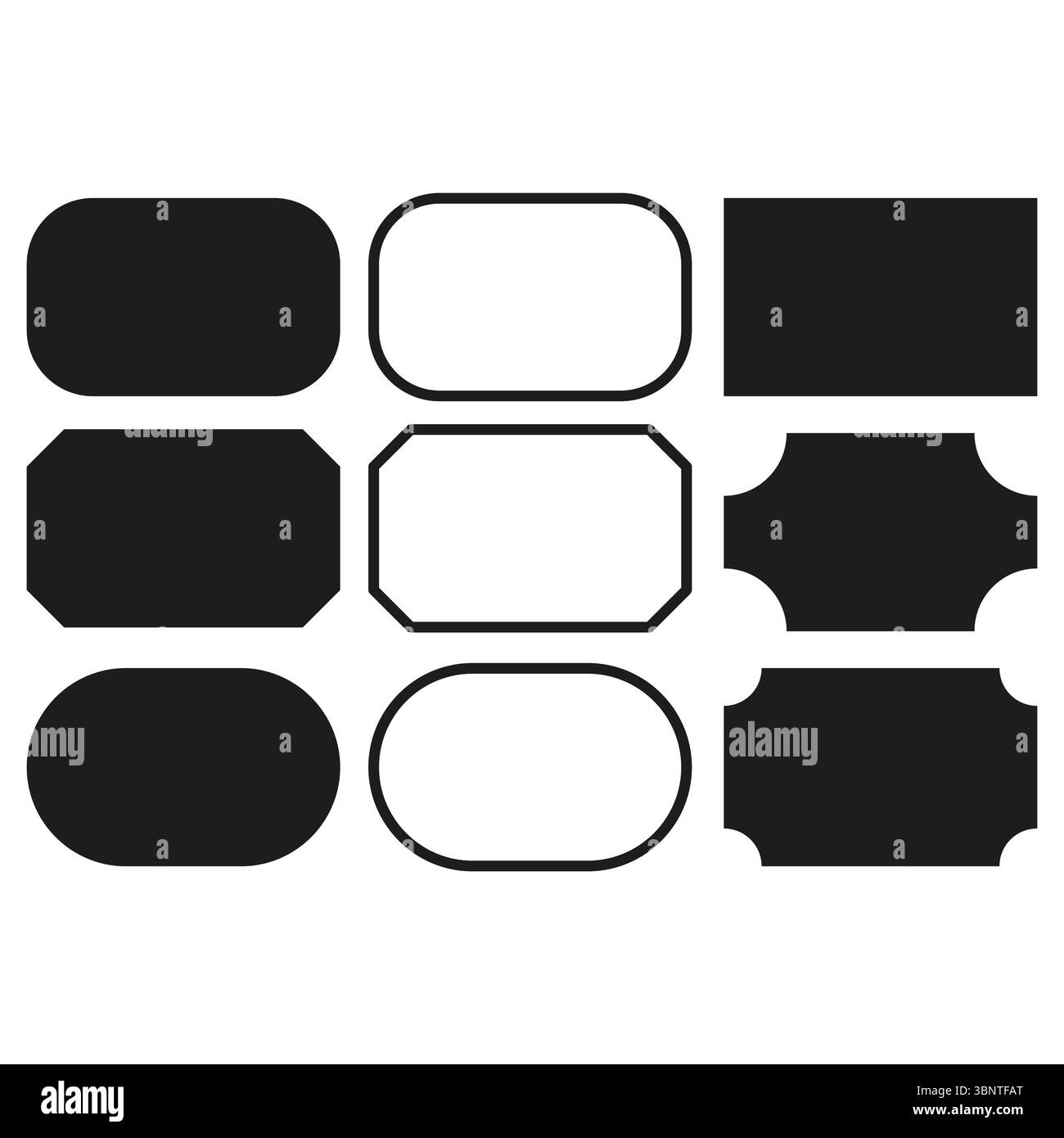 Label tag icons. Rounded badge symbols. Blank sticker Vector. Contrast ...