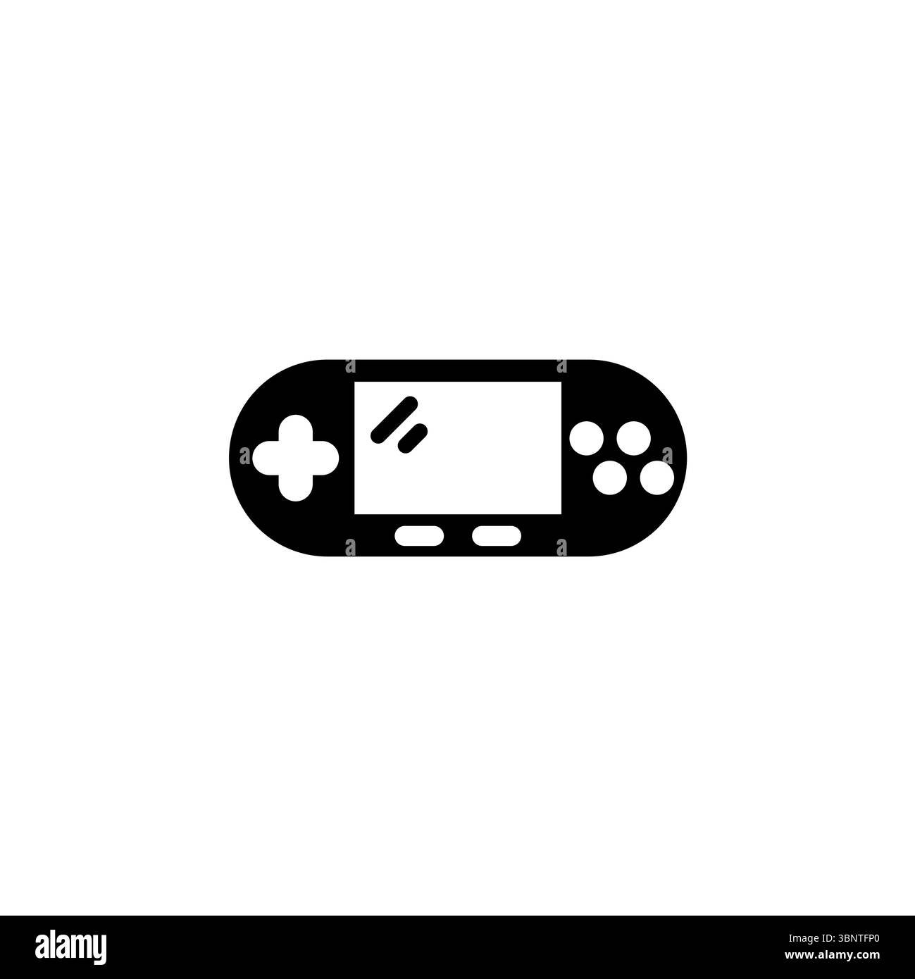 Handheld Game Console, Portable Home Video Game Solid Flat Vector Icon Isolated on White ...
