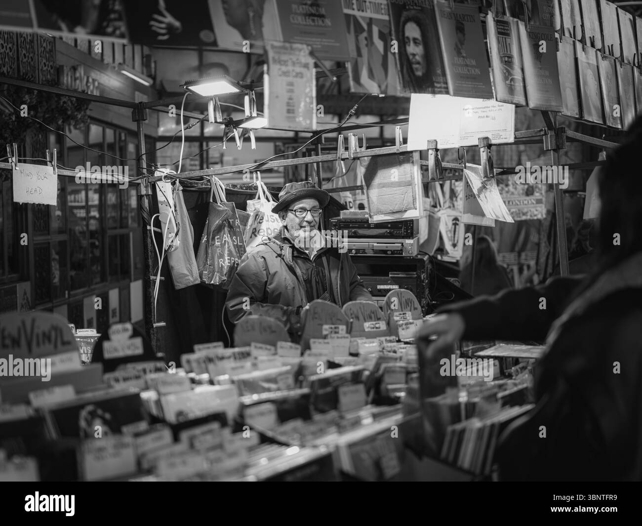 Food stalls market uk Black and White Stock Photos & Images - Alamy