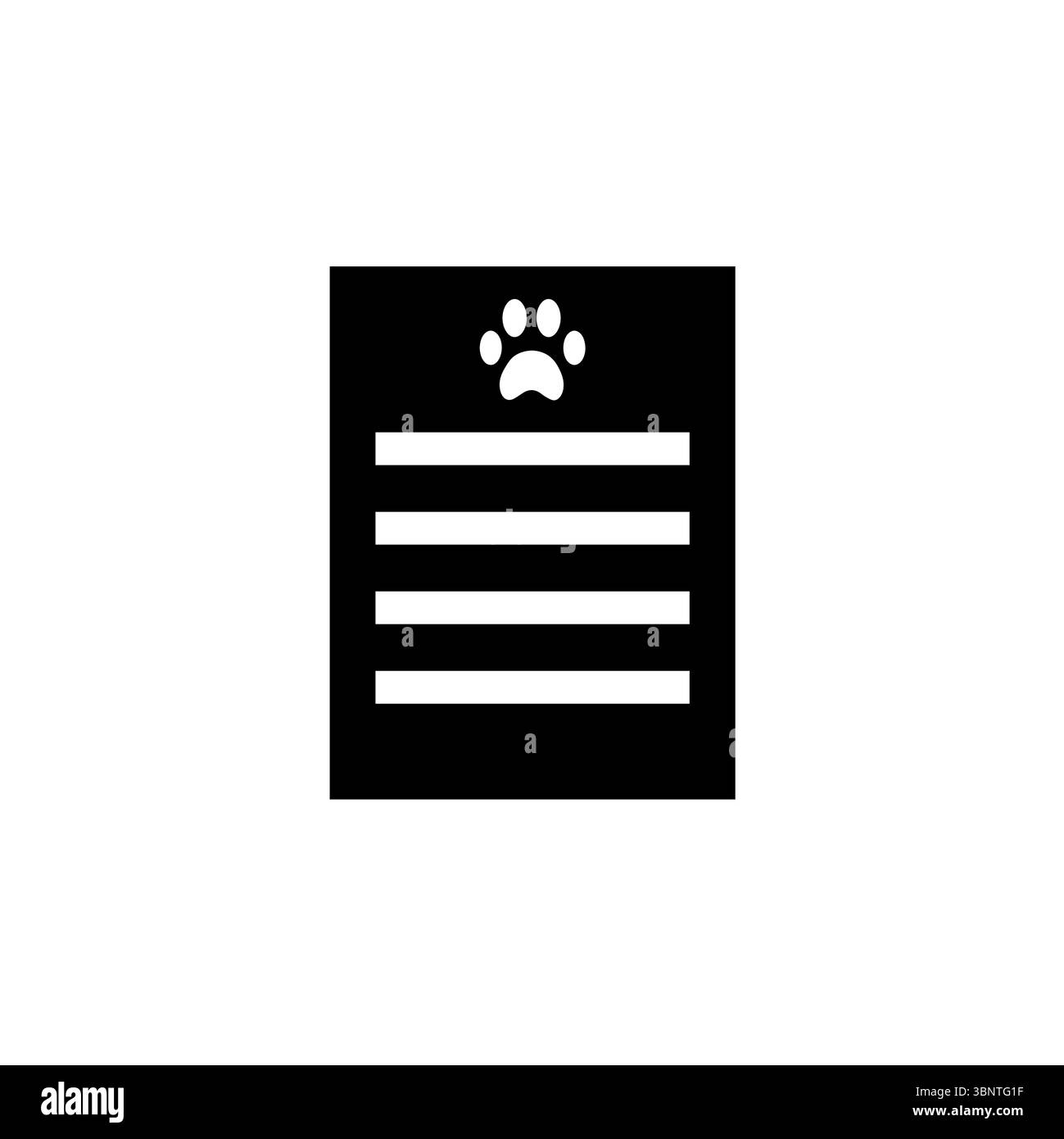 Animal Vet Checklist, Veterinary Pet Health Card Solid Flat Vector Icon ...