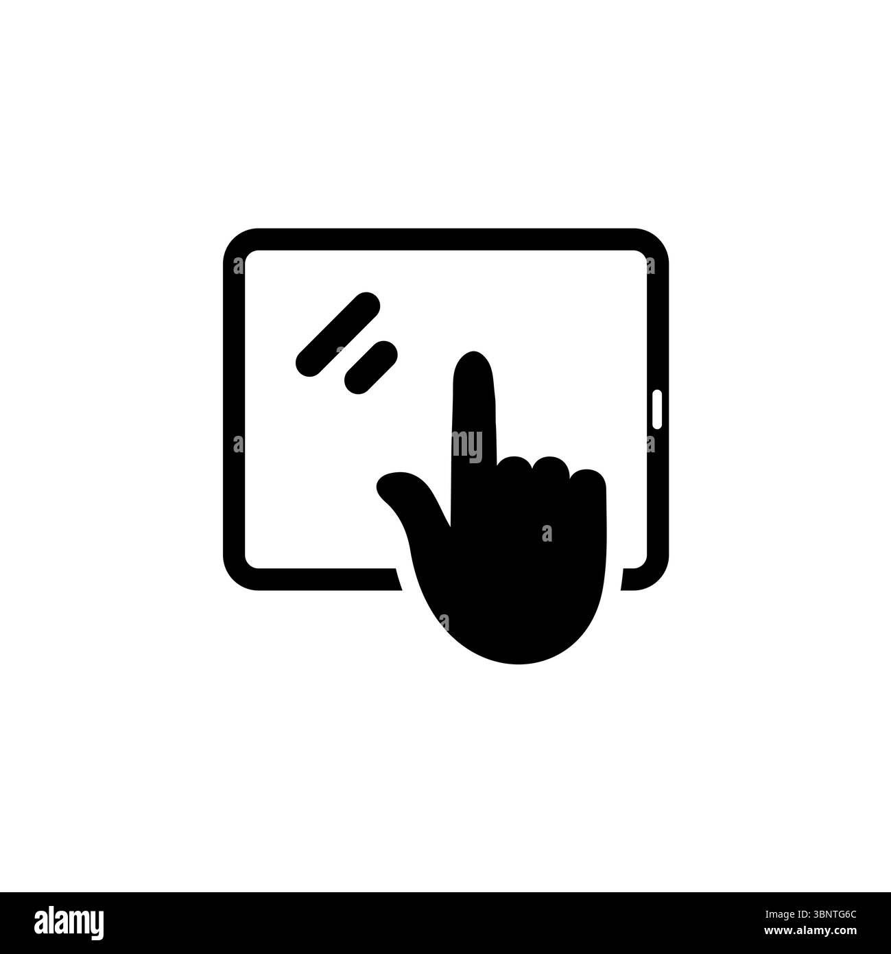 Human Hand Click on Touch Screen Tablet Solid Flat Vector Icon Isolated ...