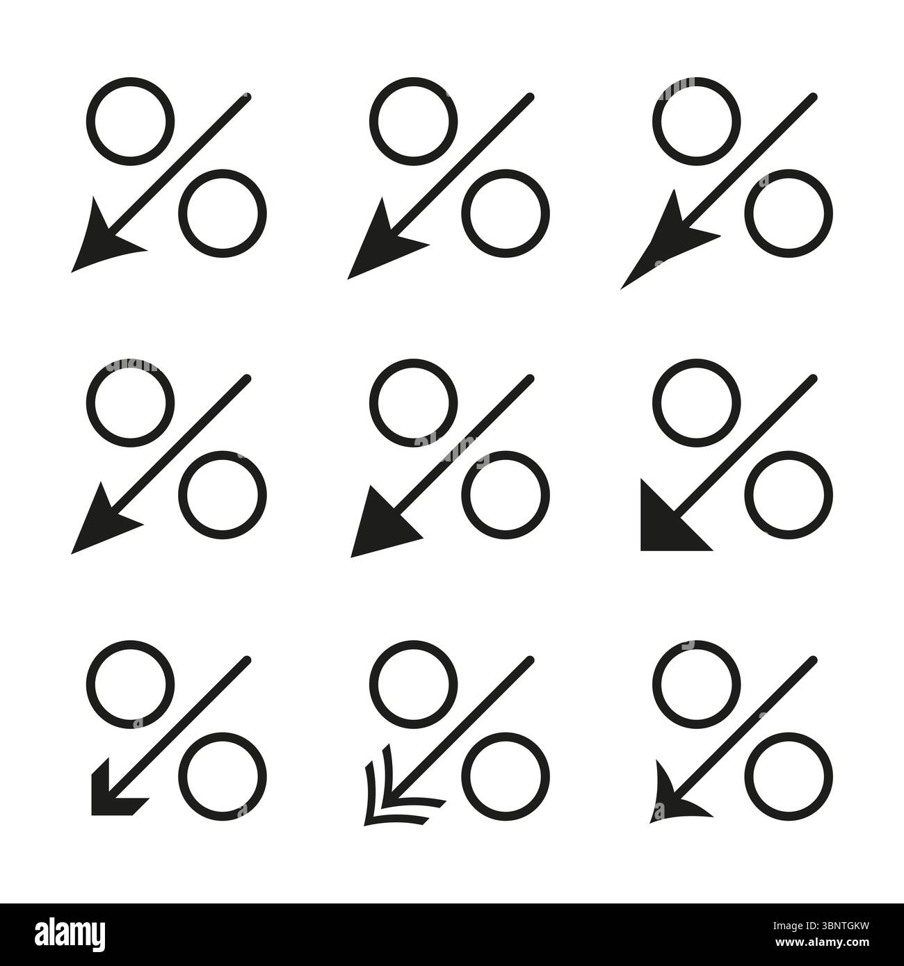 Percent symbol grid. Arrow indicator pattern. Financial icons Vector ...