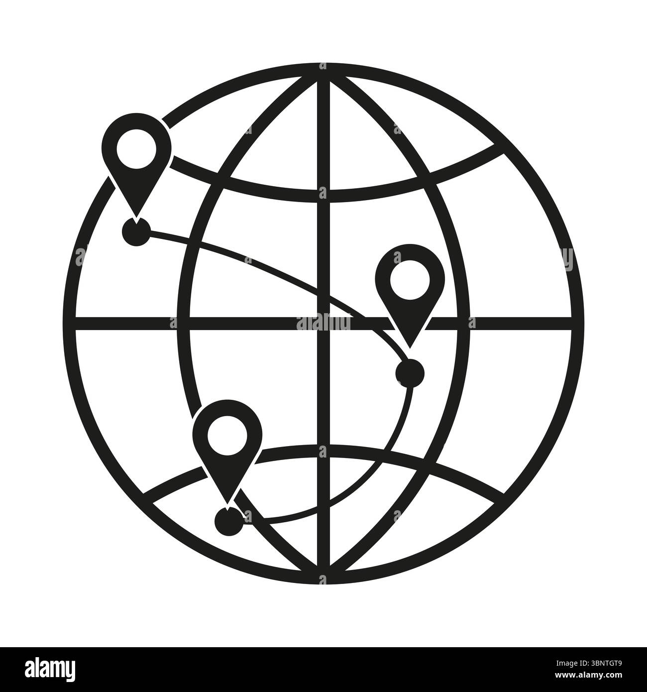 Globe world icon. Earth planet symbol. International sphere vector ...