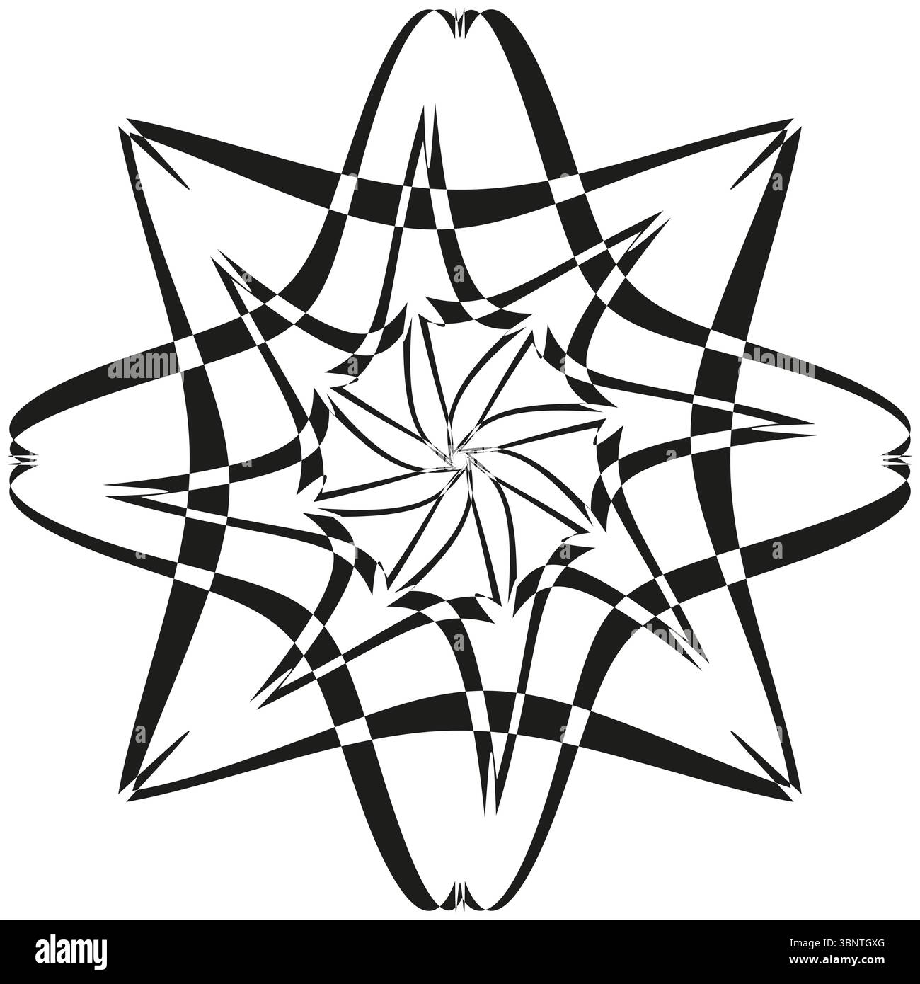 Mandala star icon. Complex radial pattern. Symmetric ornament Vector ...