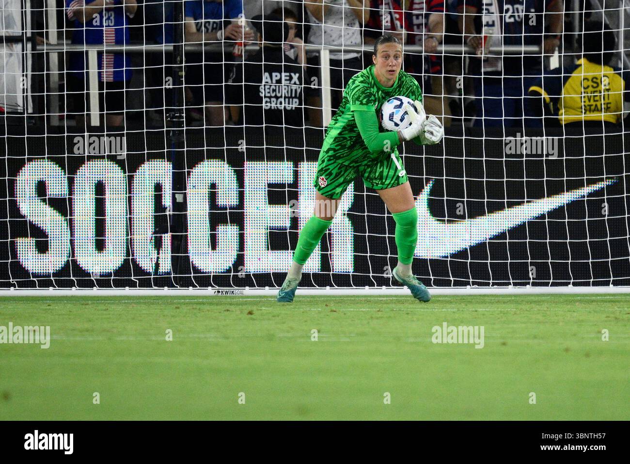 Canada goalkeeper Kailen Sheridan (1) in action during the second half ...