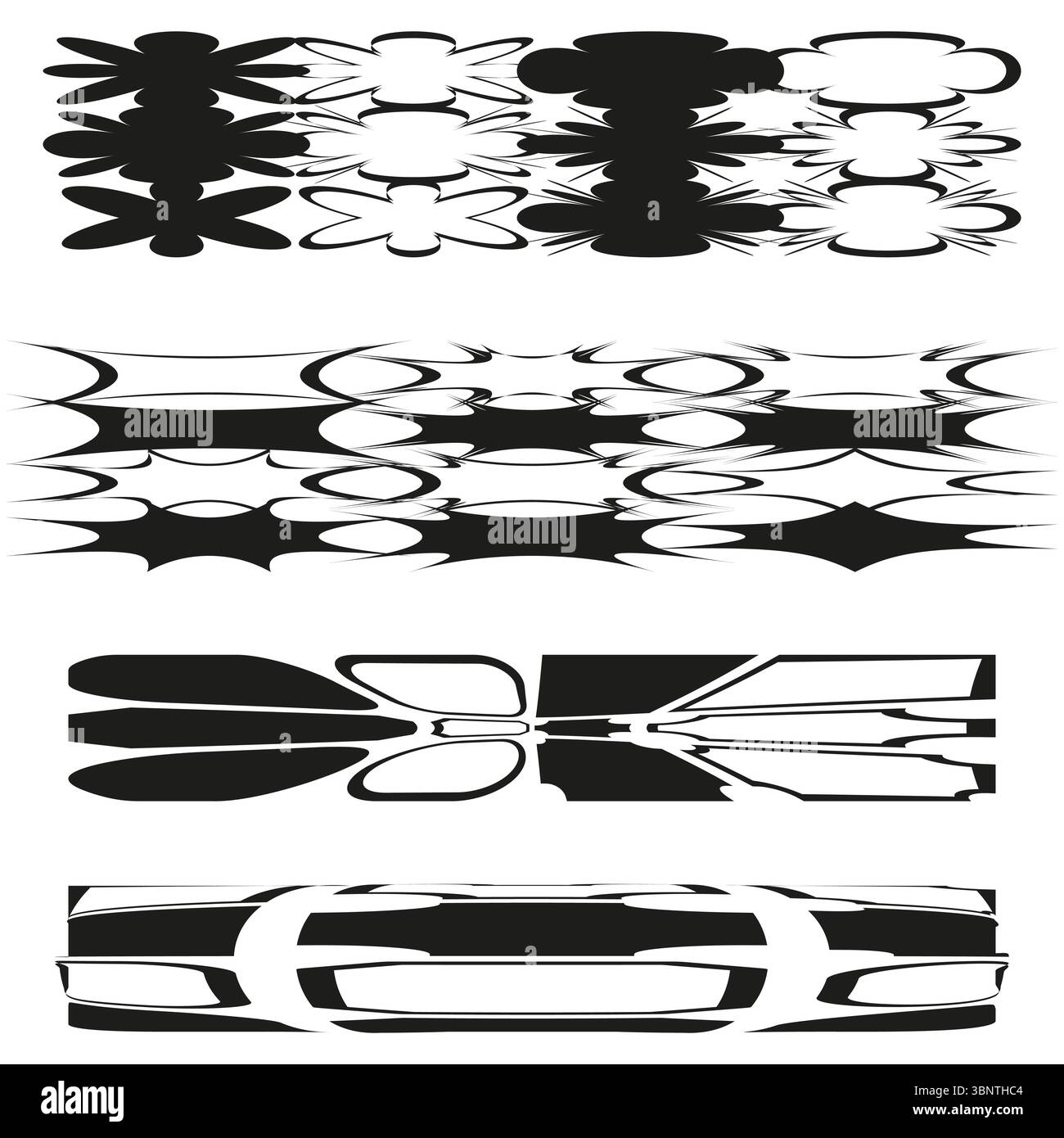 Decorative stripe icons. Symmetric band symbols. Tribal line Vector ...
