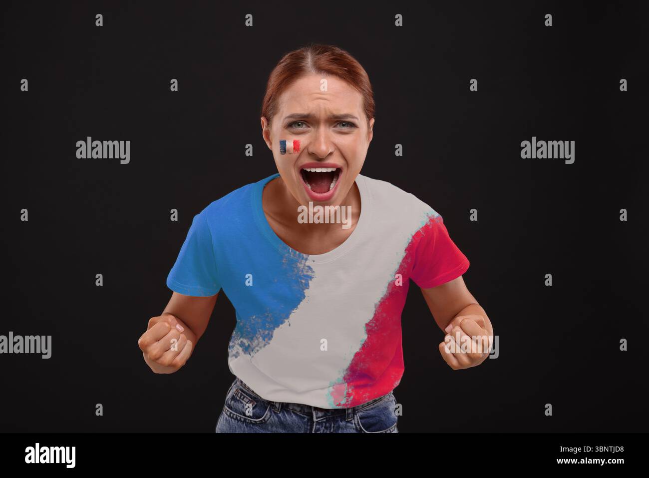 Excited fan flags france hi-res stock photography and images - Alamy